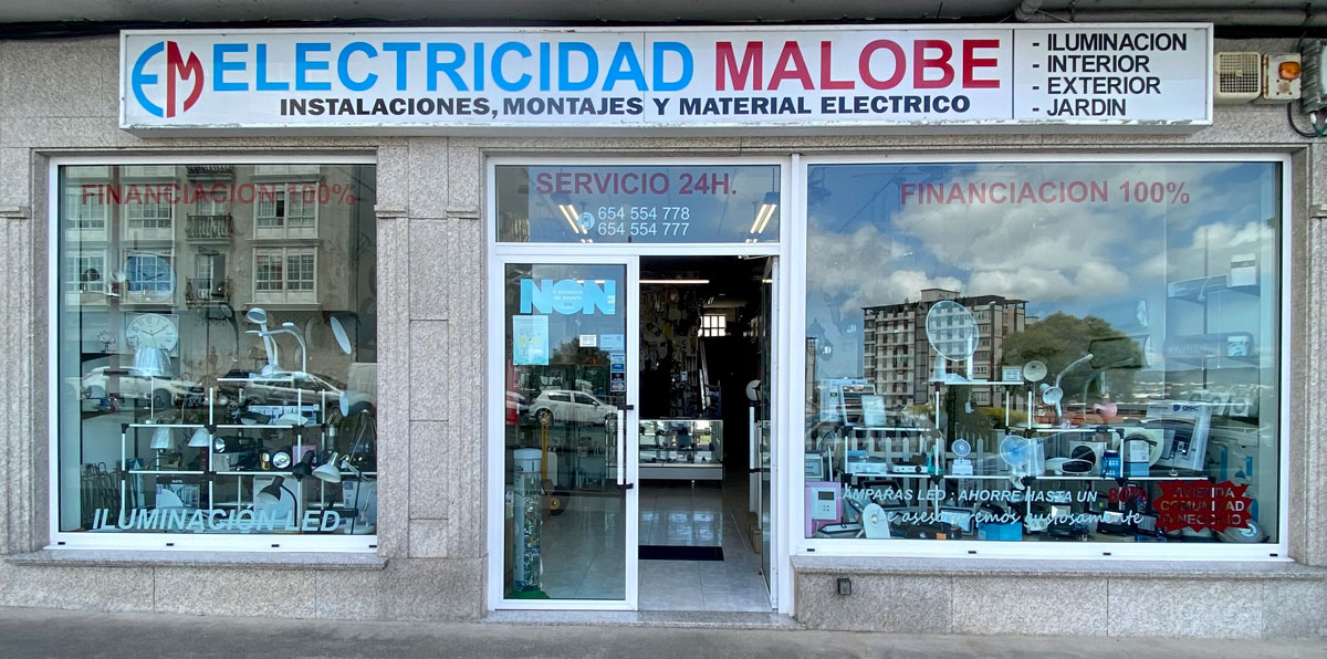 Tienda de Electricidad Malobe, en Fene